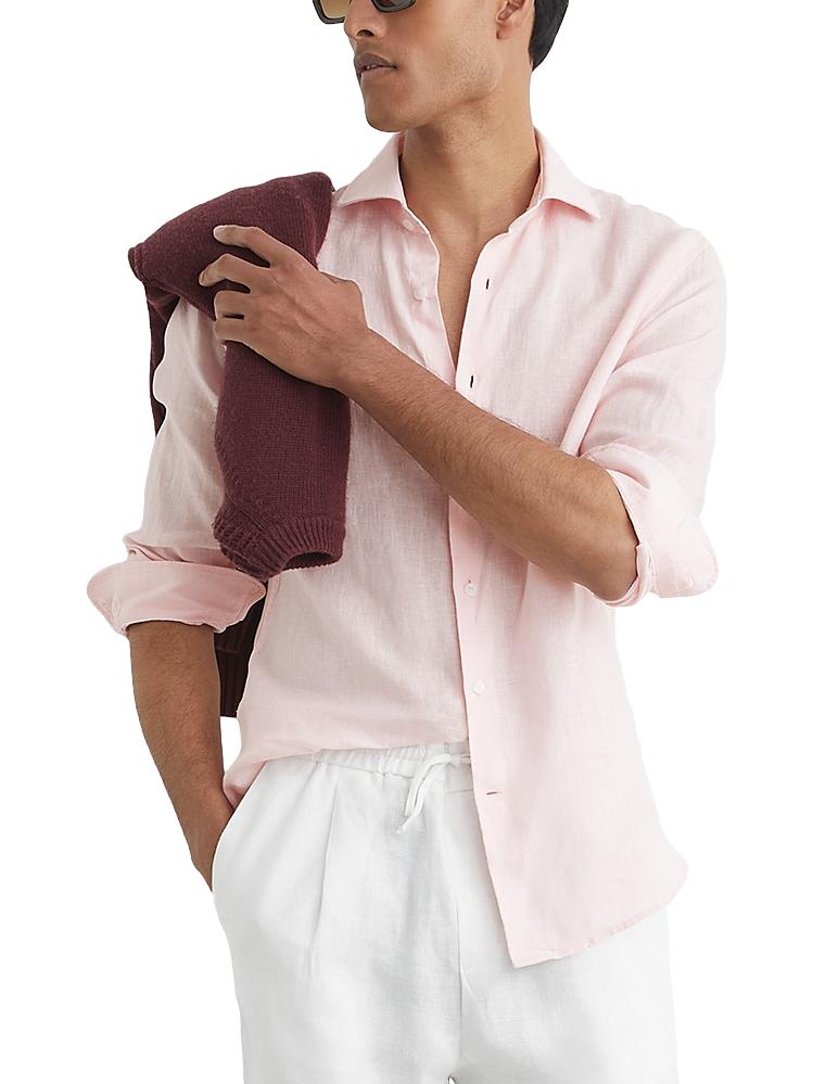 REISS ruban long sleeve linen shirt
